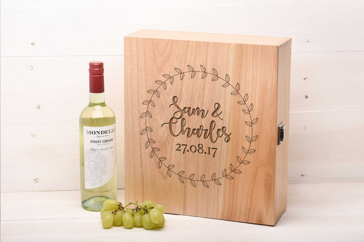 Modern Wreath Triple Wine Box – handford & mason